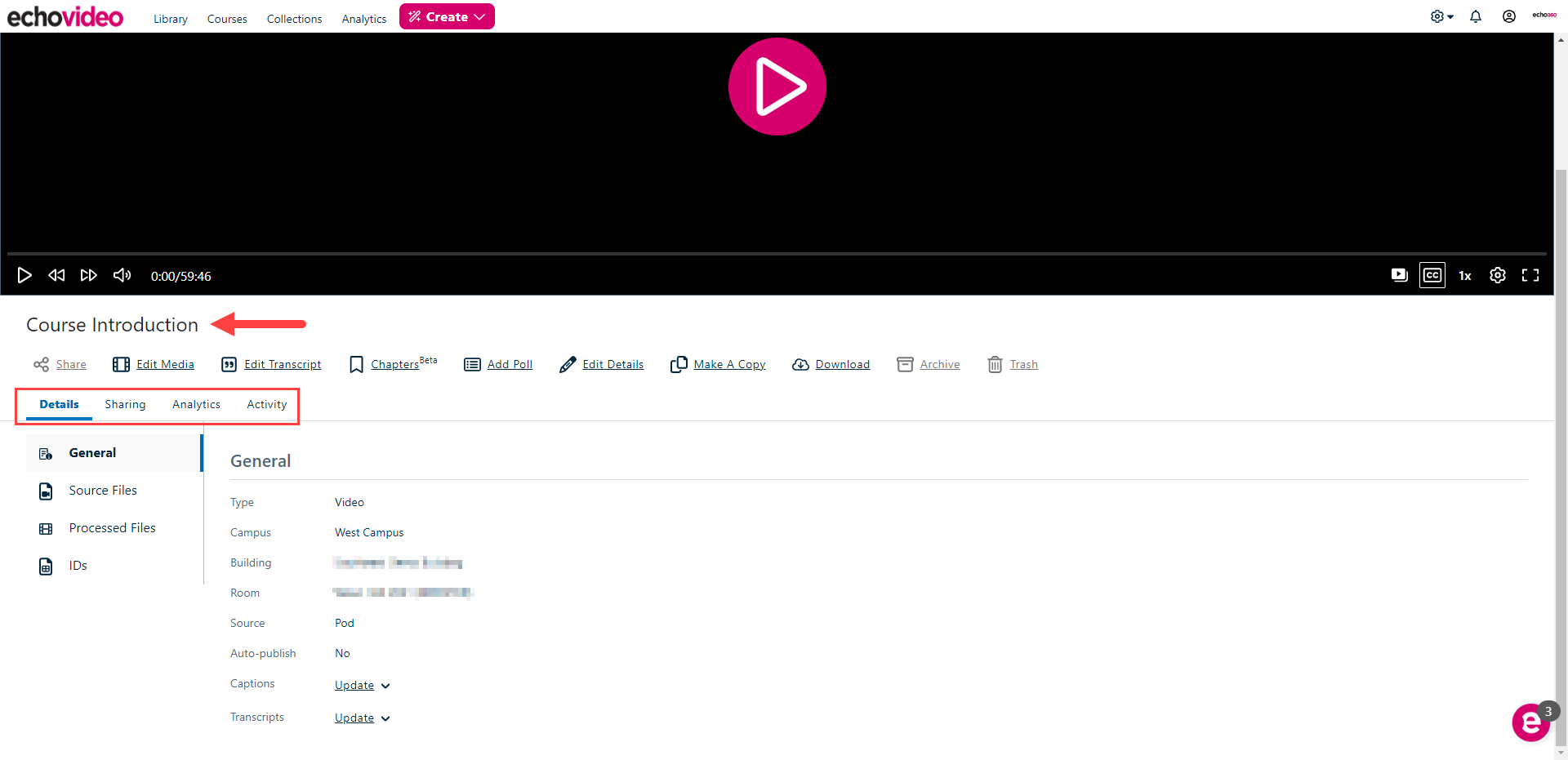 EchoVideo: The Media Details Page – Support