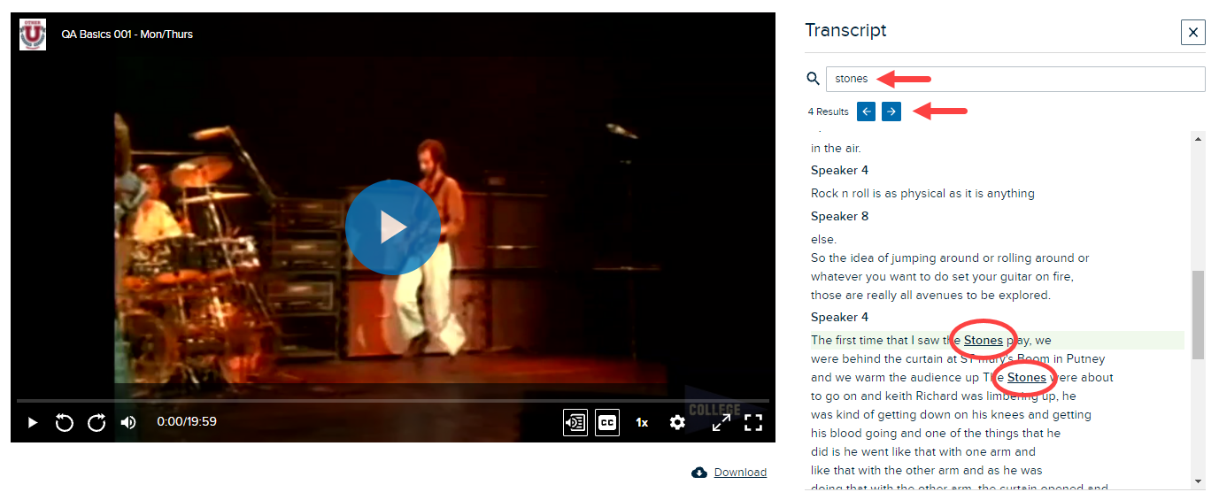 EchoVideo: Viewing Media Transcripts – Support