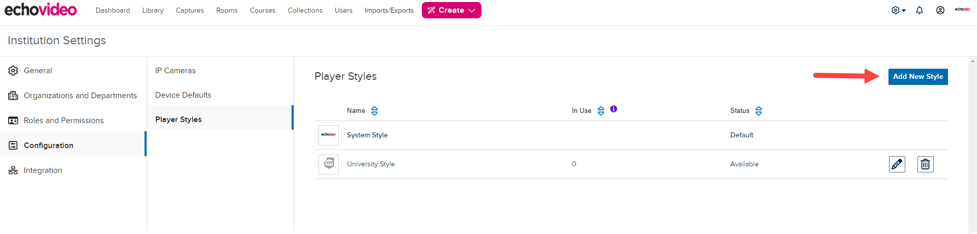 EchoVideo: Configuring Player Styles – Support