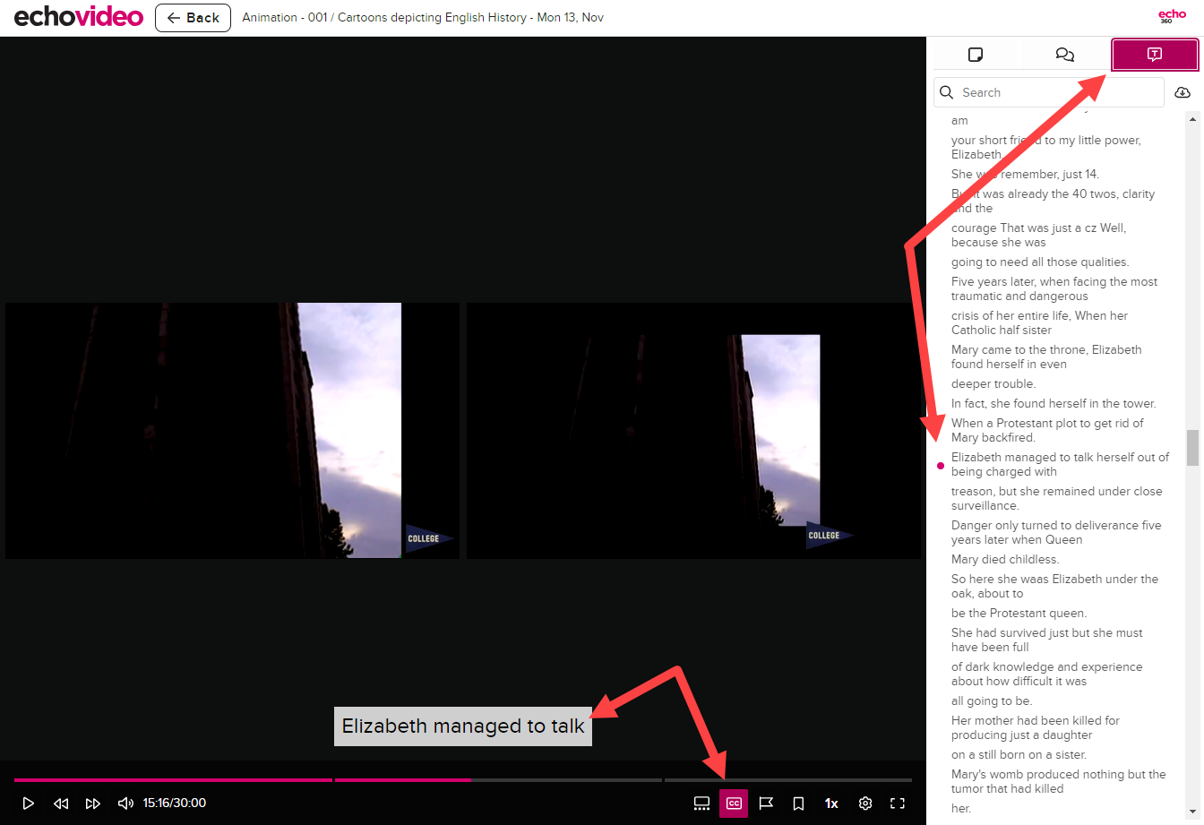 EchoVideo: Transcriptions vs. Closed Captions – Support