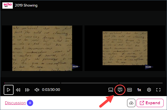 EchoVideo: Viewing Media Transcripts – Support