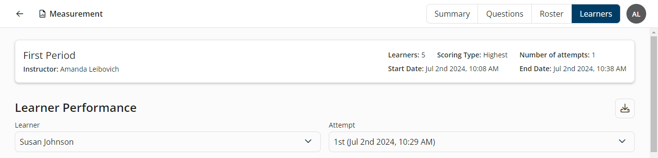 EchoExam: Exam Summary Report - Learners – Support