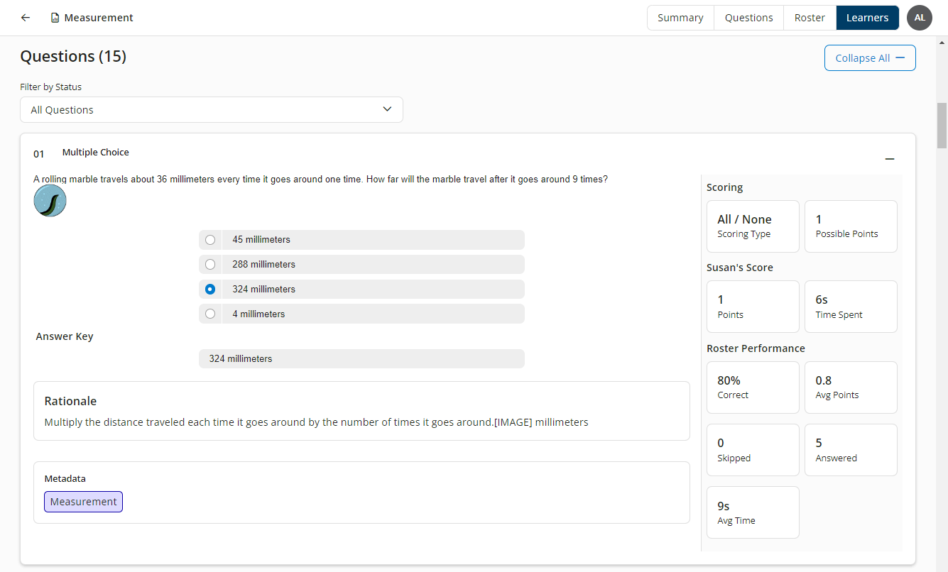 EchoExam: Exam Summary Report - Learners – Support